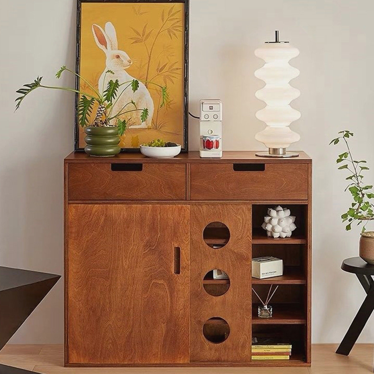 Corrigan Studio Antique-style Entrance Hall Shoe Cabinet Sideboard Solid Wood Living Room ...