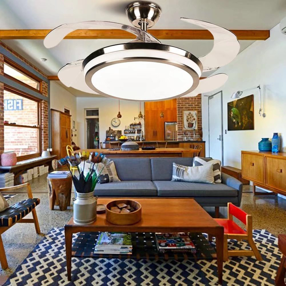 Orren Ellis 42'' 4 - Blade Smart Retractable Blades Ceiling Fan with ...