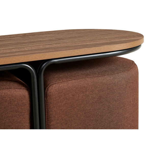 Latitude Run® Mira 30.7" Modern Oval Wooden Coffee Table with 2 Hidden ...