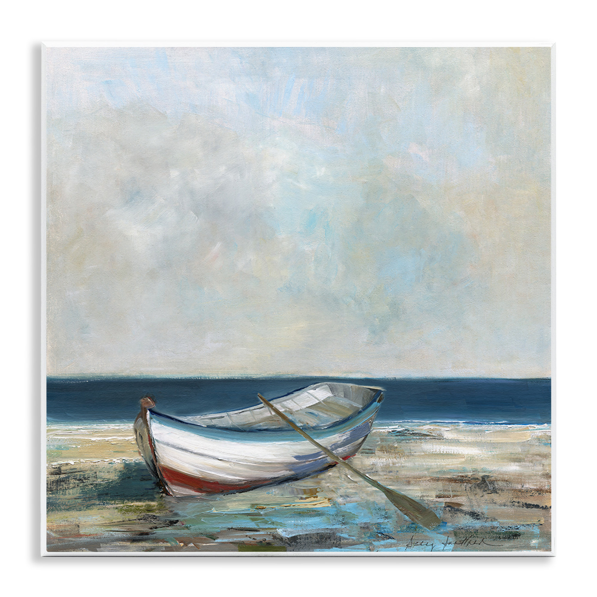 Highland Dunes Boat & Oar on Shore Wall Plaque, design by Sally ...