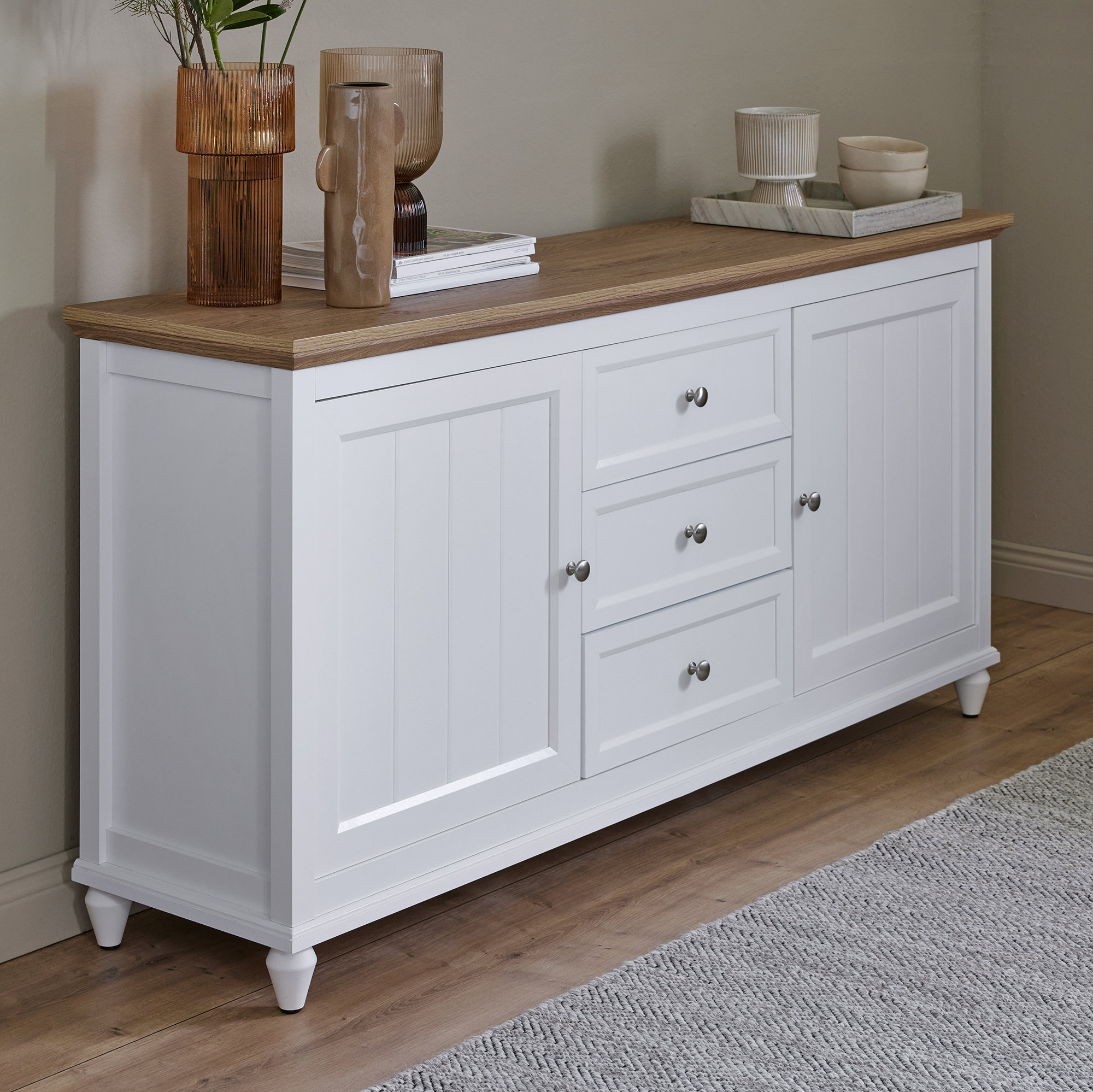 Canora Grey Rini 59.06" Wide 3 Drawer Sideboard & Reviews | Wayfair