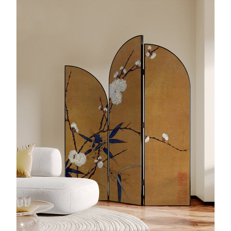 Red Barrel Studio® 19.69" Brown Free Form Solid Wood Room Dividers ...