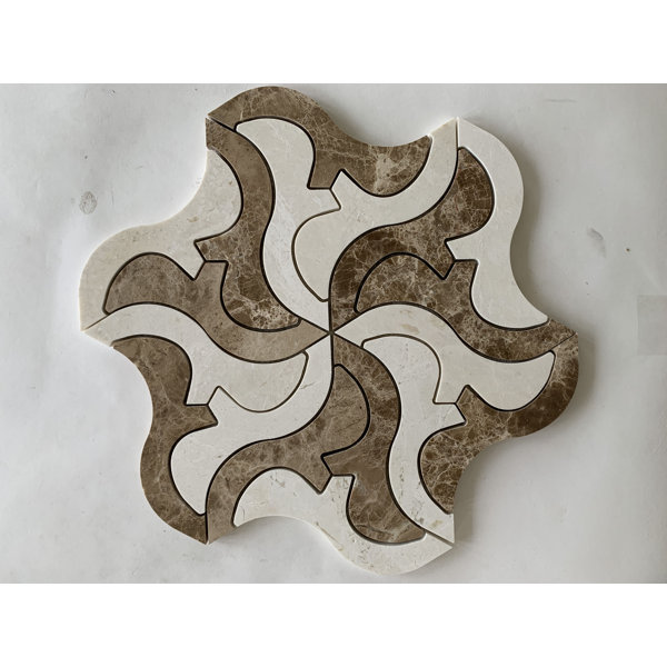 Seven Seas Collection 13" x 13" Marble Mosaic Wall and Floor Tile ...