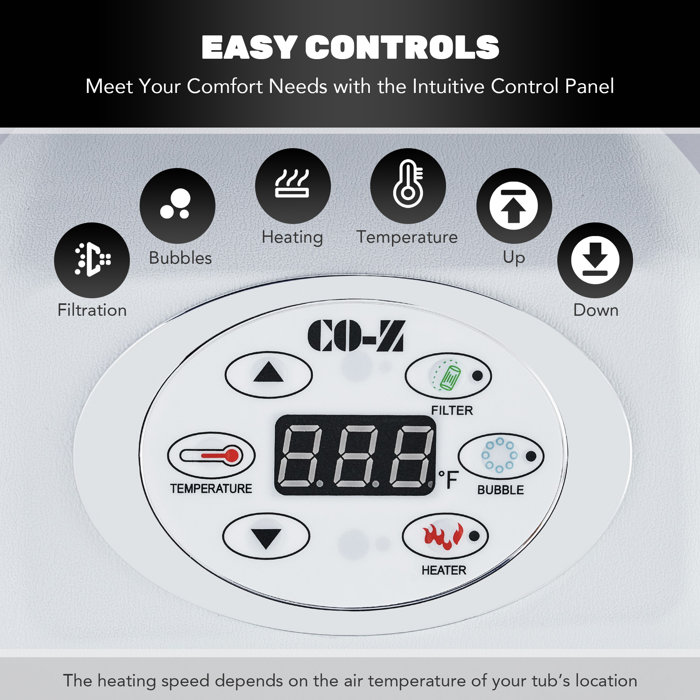 CO-Z 6 - Person 130 - Jet Vinyl Inflatable Hot Tub & Reviews | Wayfair