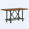 17 Stories 63" Counter Height Dining Table For 6, Industrial Bar Table ...