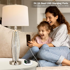 Mercer41 Uppsala Modern Silver Mercury Glass Table Lamp & Reviews | Wayfair