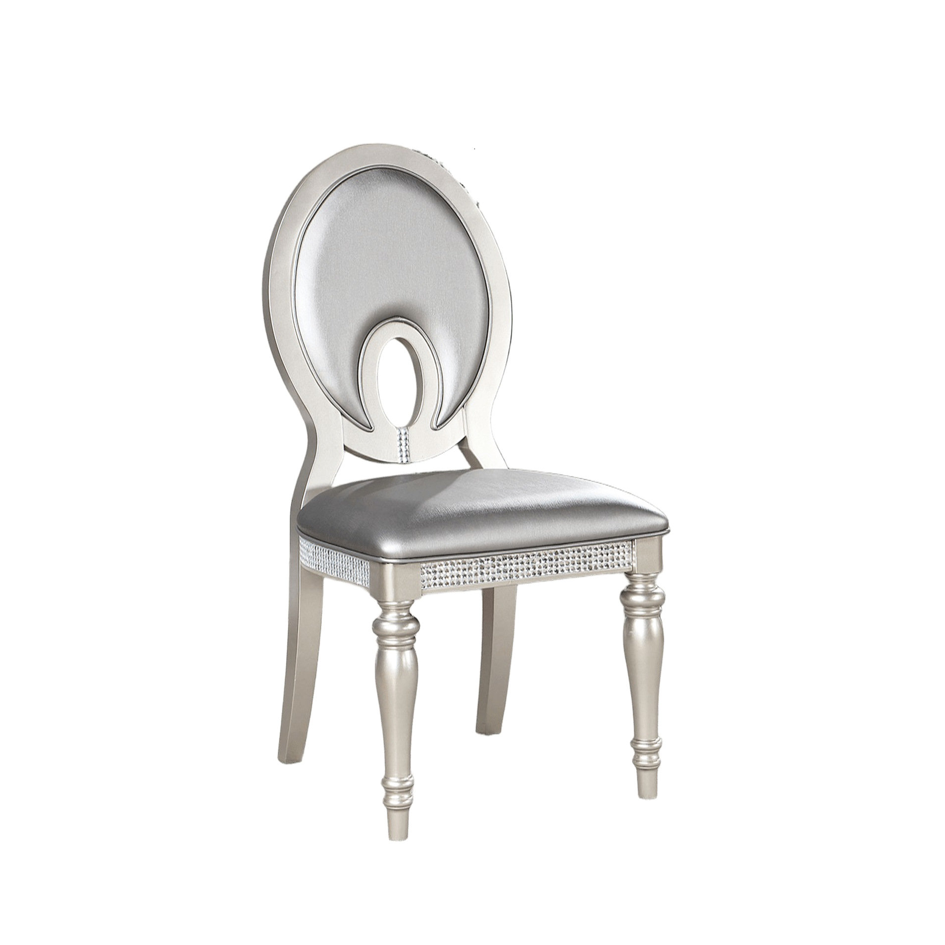 Red Barrel Studio® Silver Formal Dining Chairs Of 2 With Keyhole Back ...