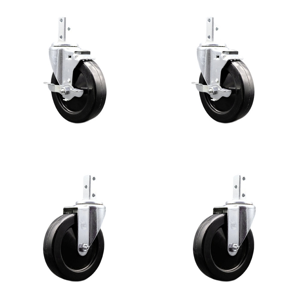 Service Caster 4 Piece Soft Rubber Caster Set | Wayfair