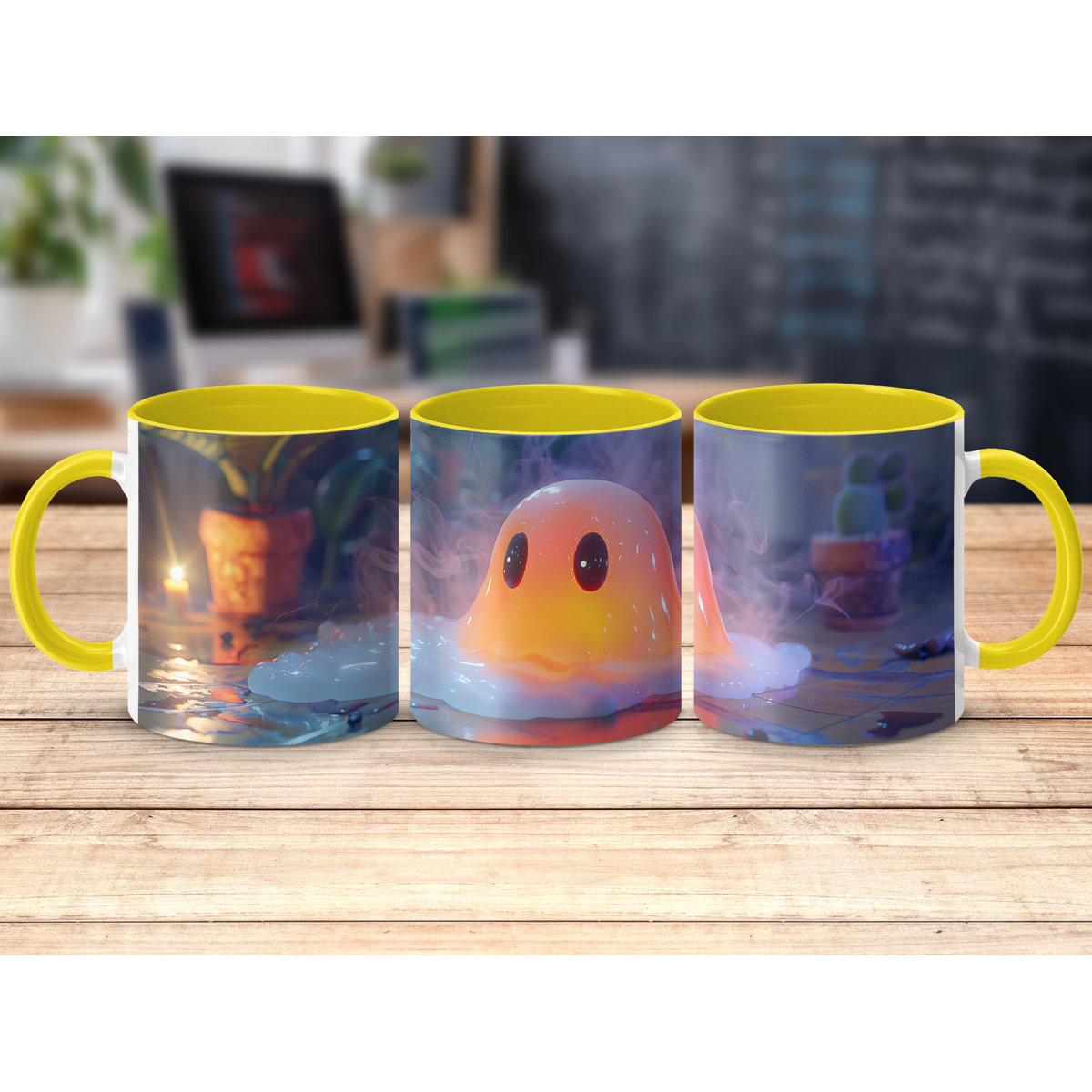 East Urban Home 3D Design 11oz Accent Mugs – Ceramic Coffee Cup with a ...