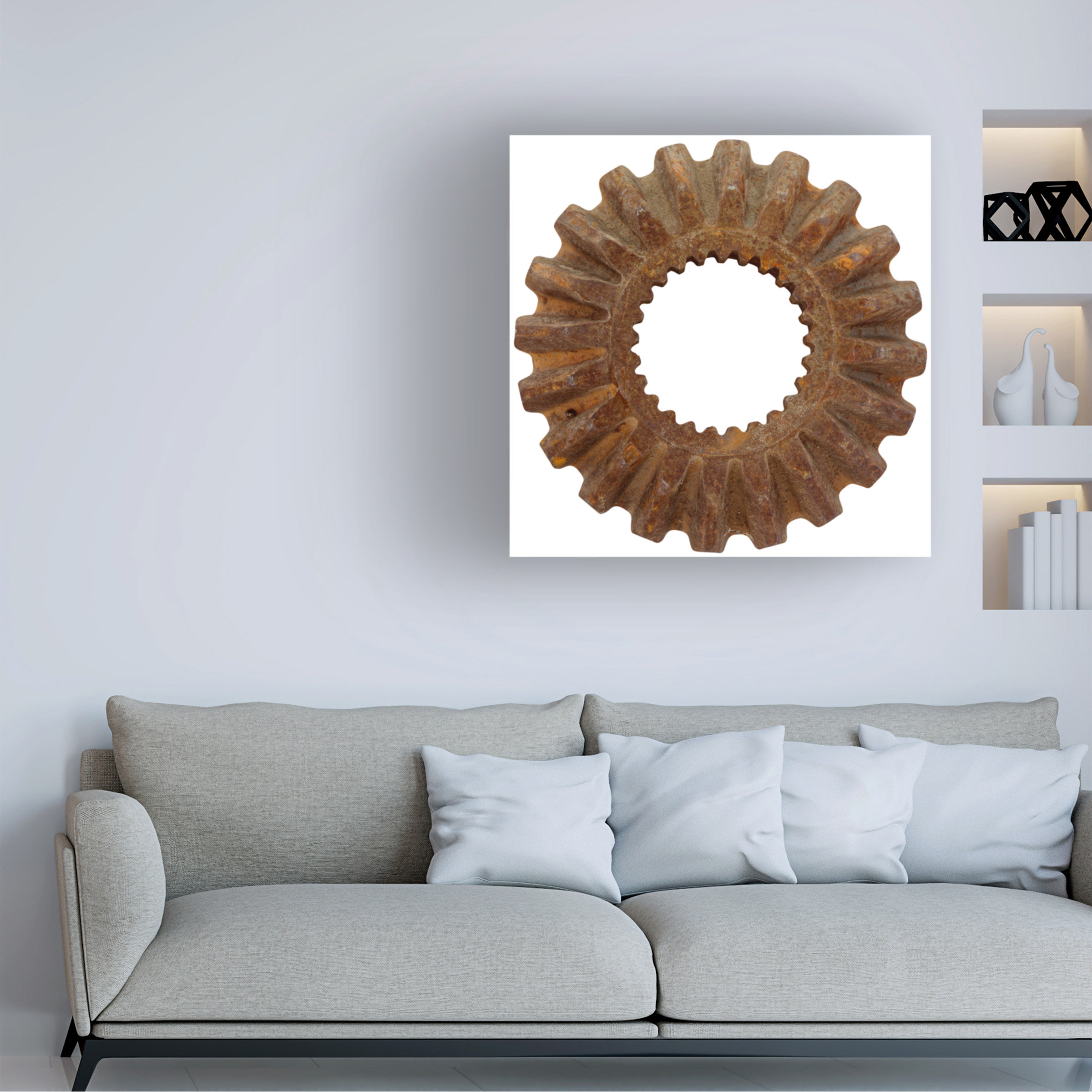 17 Stories Rusty Long Tooth Gear Wall Decal 24 On Canvas by RetroPlanet ...