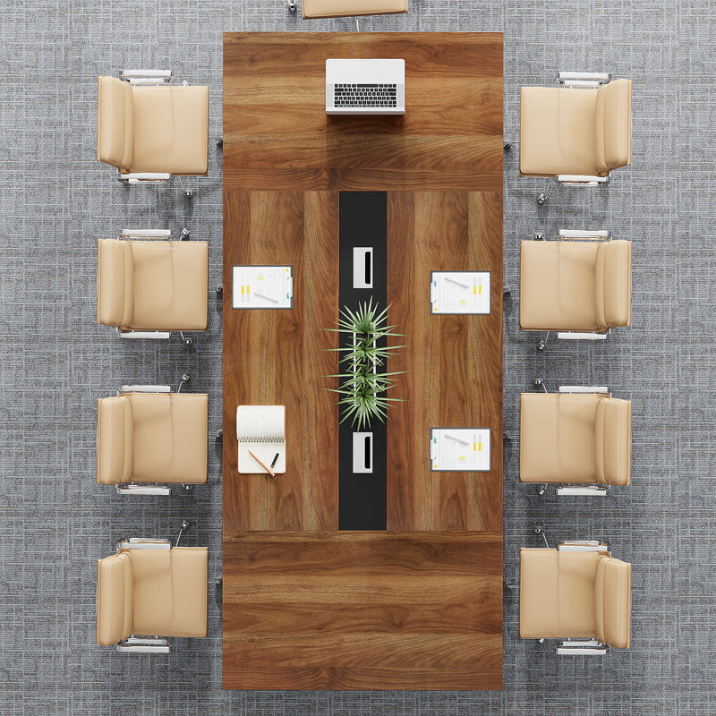 Millwood Pines Anoush Rectangular Conference Table & Reviews | Wayfair