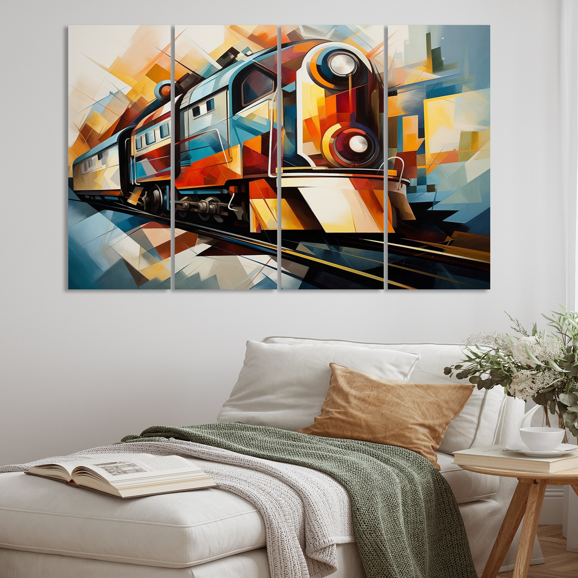 Williston Forge Abstract Train Cubist Expressions II 4 Pieces | Wayfair
