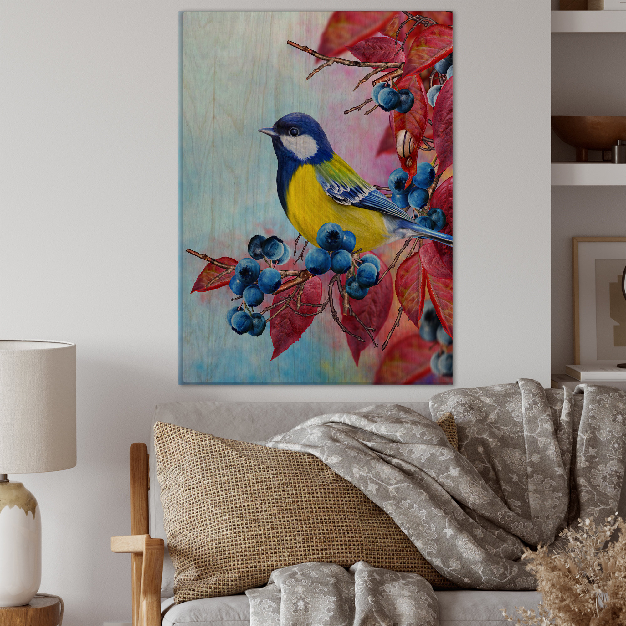 Winston Porter Bright Bird Bullfinch Sitting On A Branch II ...