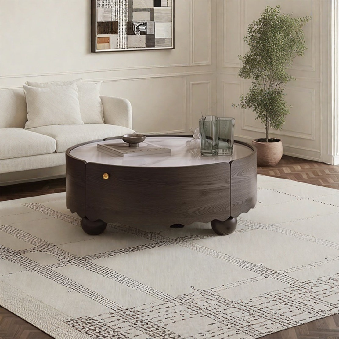 Trentastic Trails Creative round rock SLATE coffee table | Wayfair
