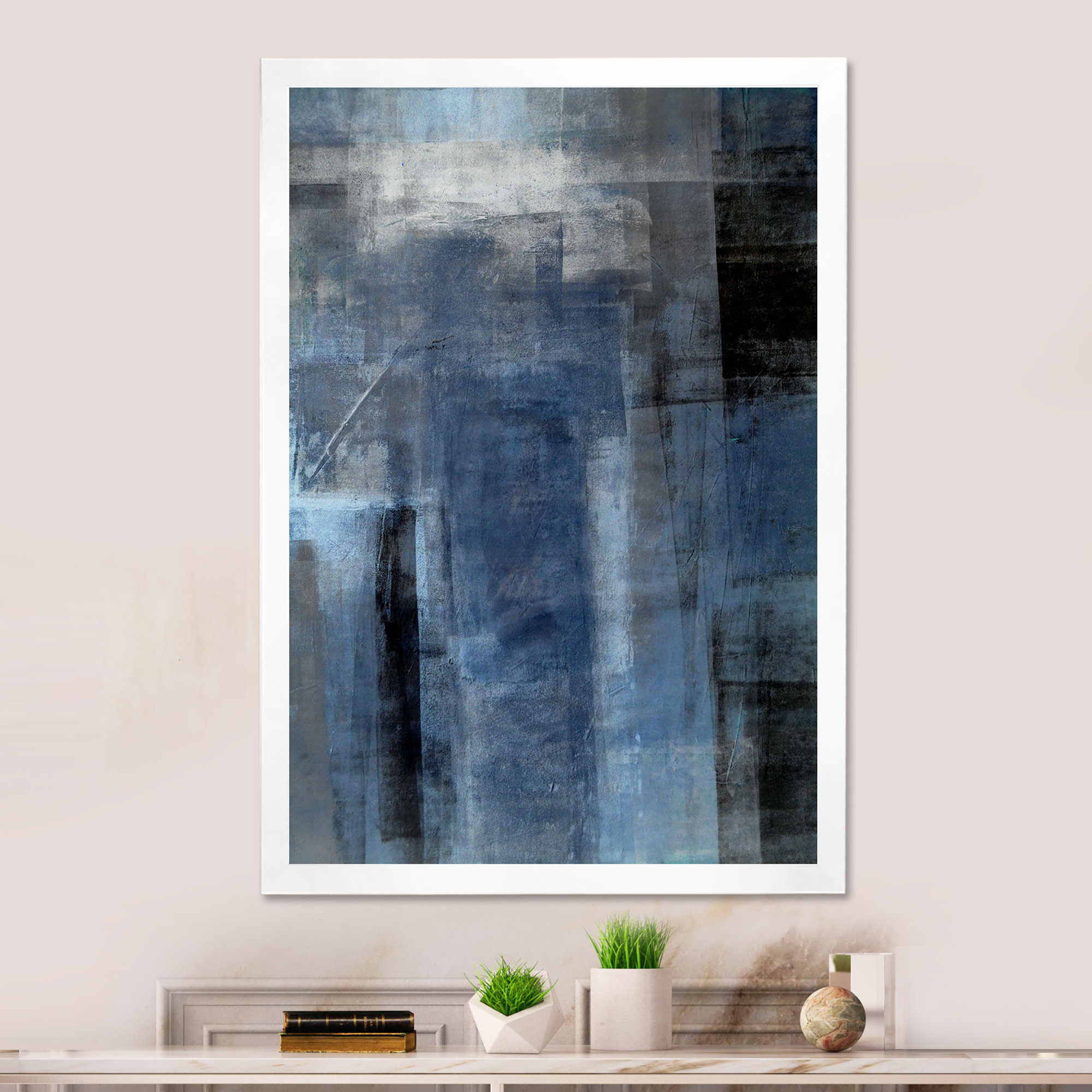 17 Stories Blue Meets Gray Abstract Art II - Modern & Contemporary ...