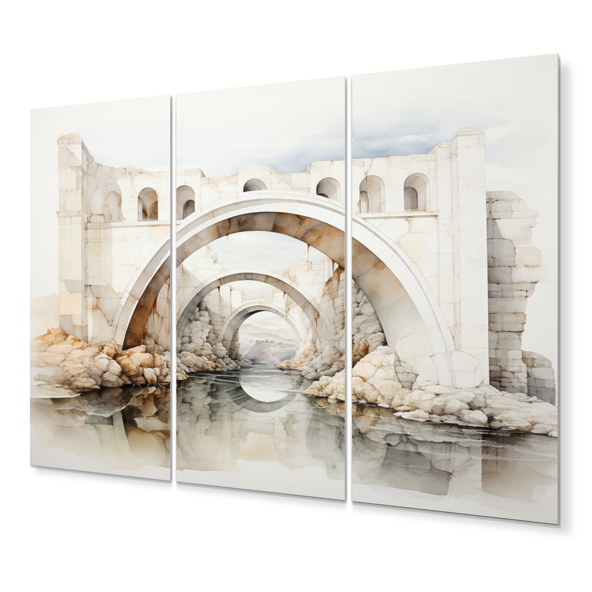Design Art Grey Bridge Minimalist Archway II - Architecture Metal Wall ...