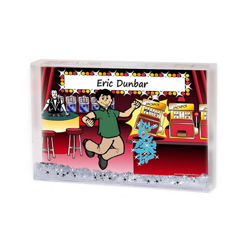 Printed Perfection Personalized Gambler - Male MINI Snow Globe Frame ...