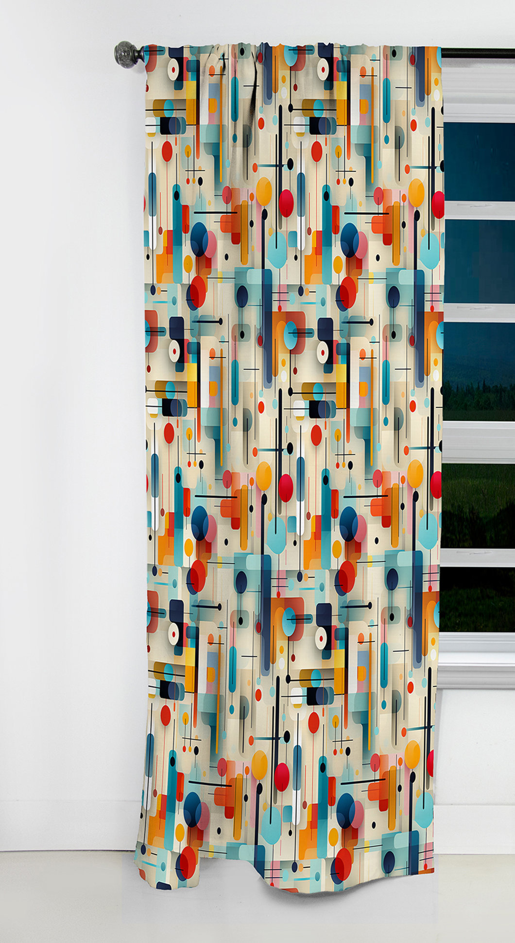 Design Art Urban Mosaic II - Abstract Geometric Curtain - Blackout ...