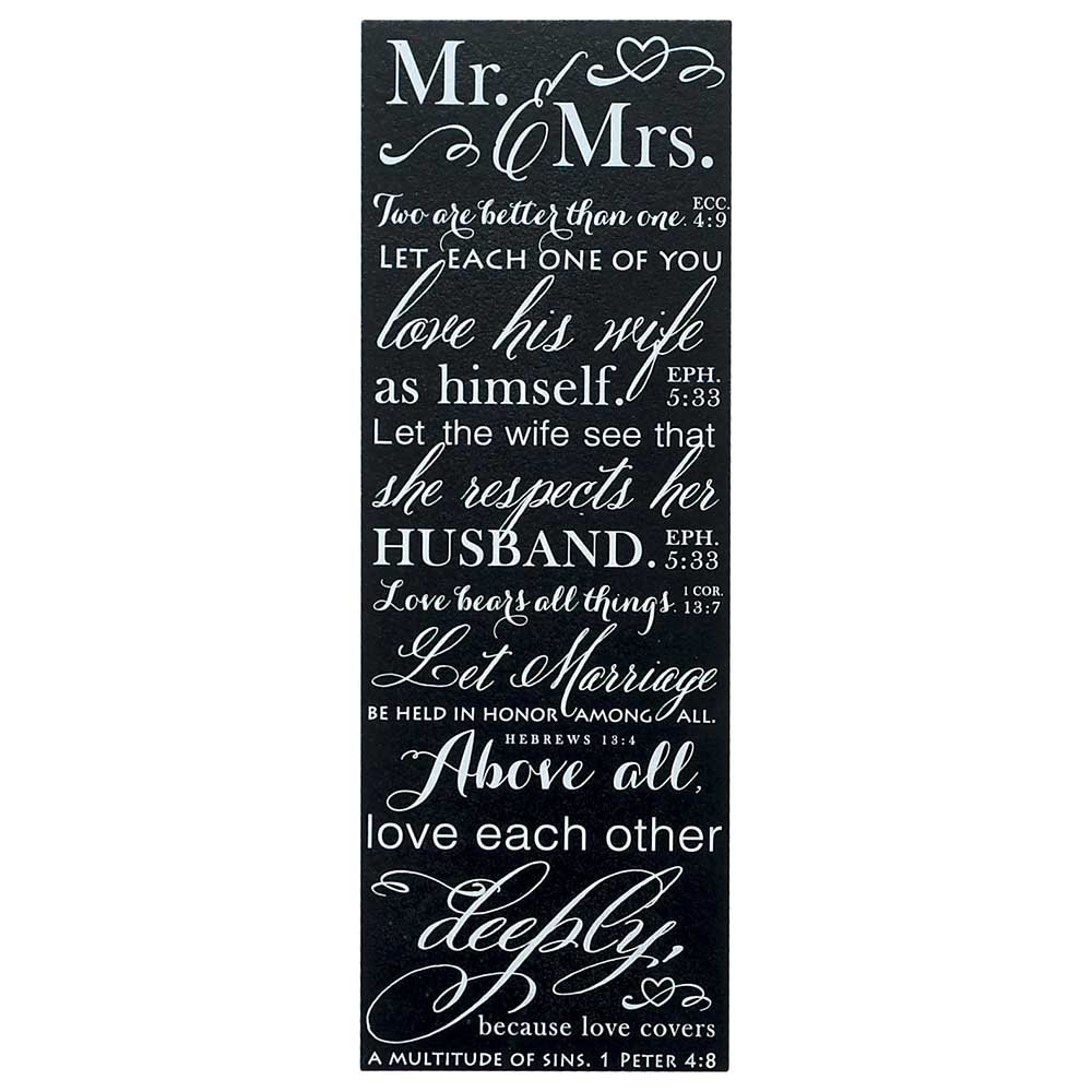 Trinx Mr. & Mrs. Scripture Verses Wall Plaque - Wayfair Canada
