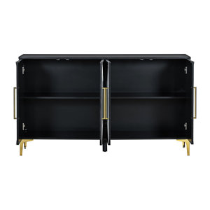 George Oliver Unique Four-Door Cabinet With Two-Tone Triangular Pattern ...