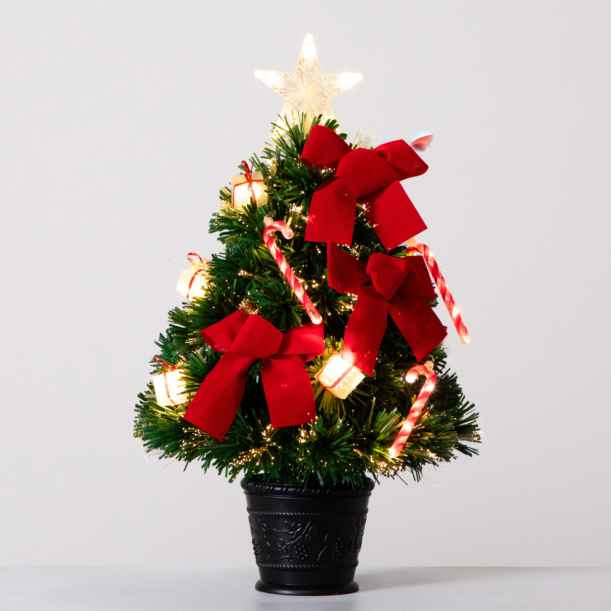 The Holiday Aisle® 24in. Pre-Lit Fiber Optic Classic Star Topped ...