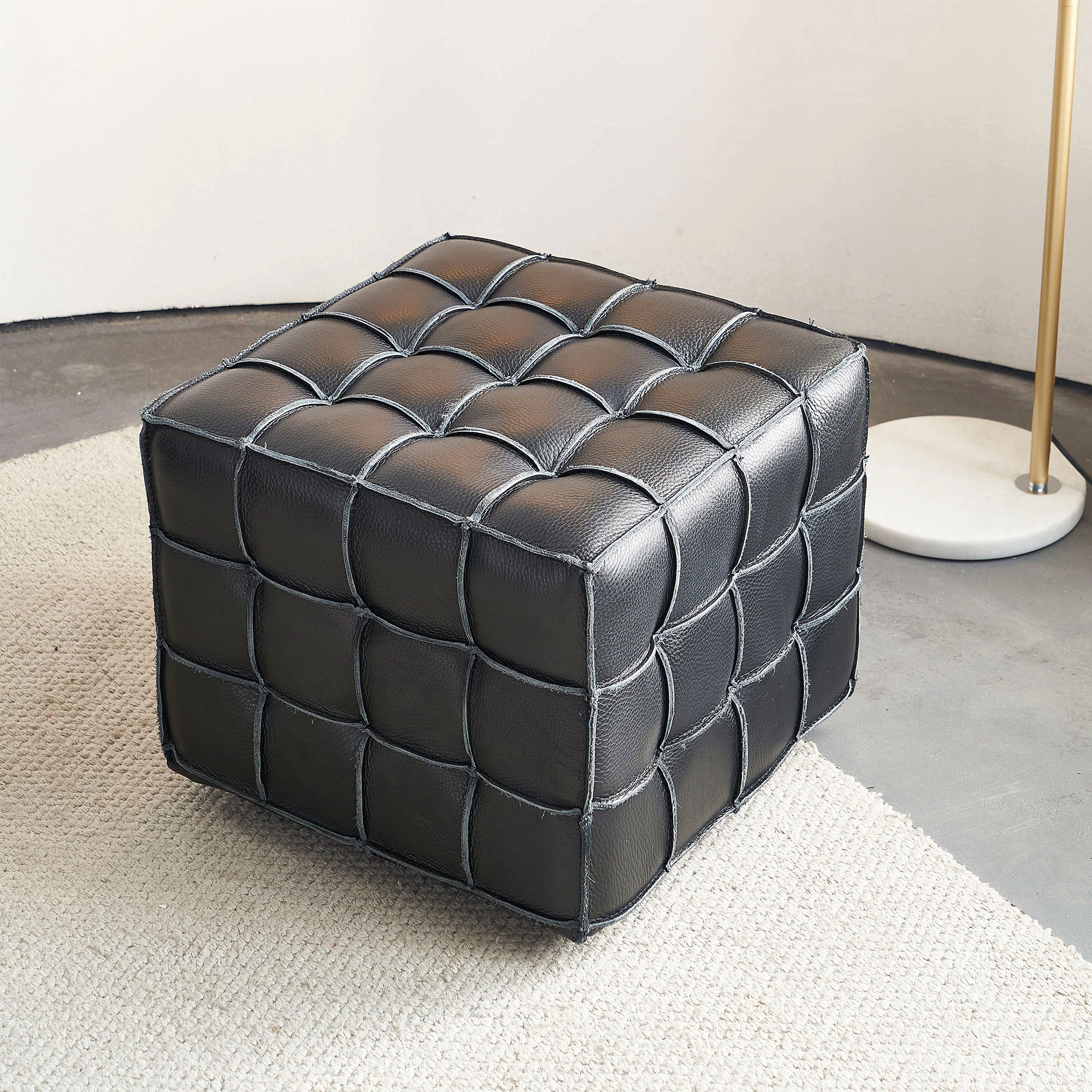 Latitude Run® Square Velvet Upholstered Ottoman With Storage Space ...