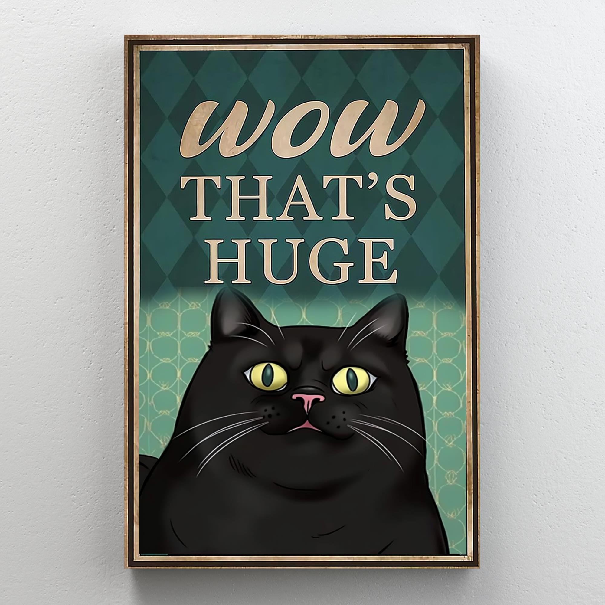 Trinx Black Cat Wow Thats Huge - 1 Piece Rectangle Graphic Art Print On ...