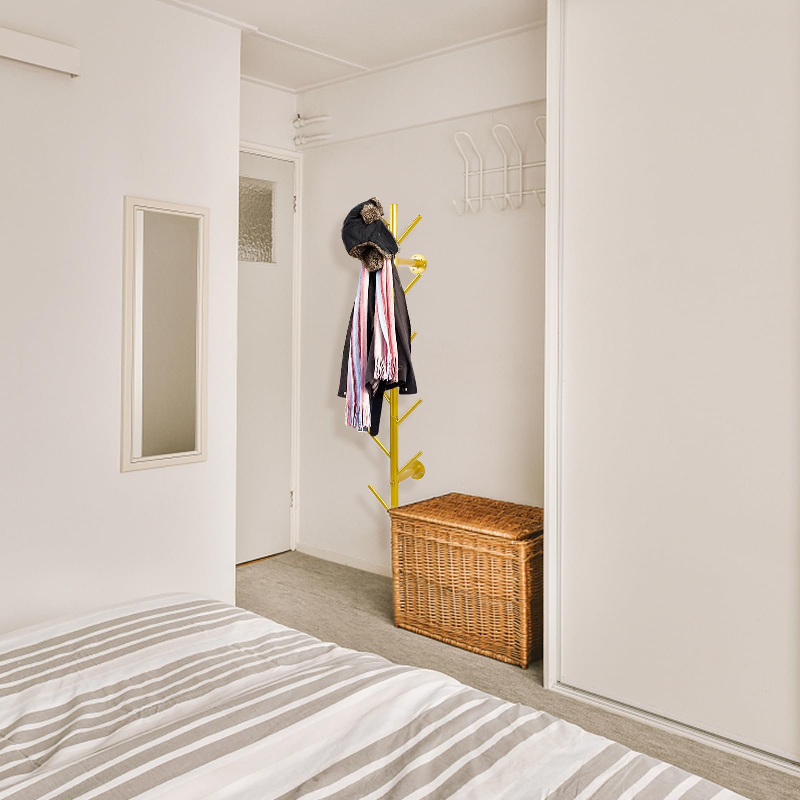 Everly Quinn Modern Metal Wall Mounted Coat And Hat Tree Rack | Wayfair