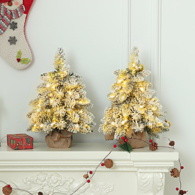 The Seasonal Aisle 45cm Lighted Artificial Christmas Tree | Wayfair.co.uk