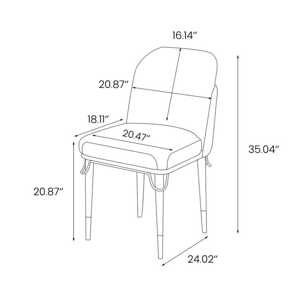 Mercer41 Chaise de salle à manger moderne en cuir PU Roka avec pieds en ...
