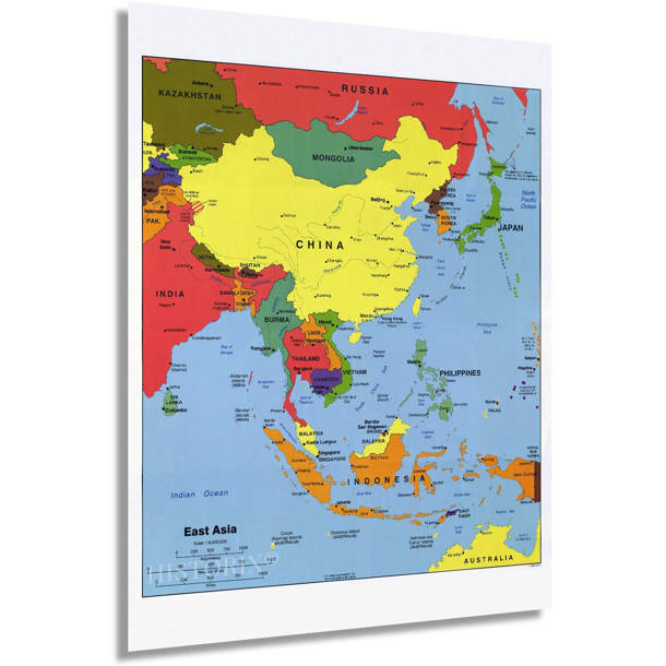 HISTORIC PRINTS HISTORIX 2004 East Asia Map - 24X30 Inch Asia Map ...