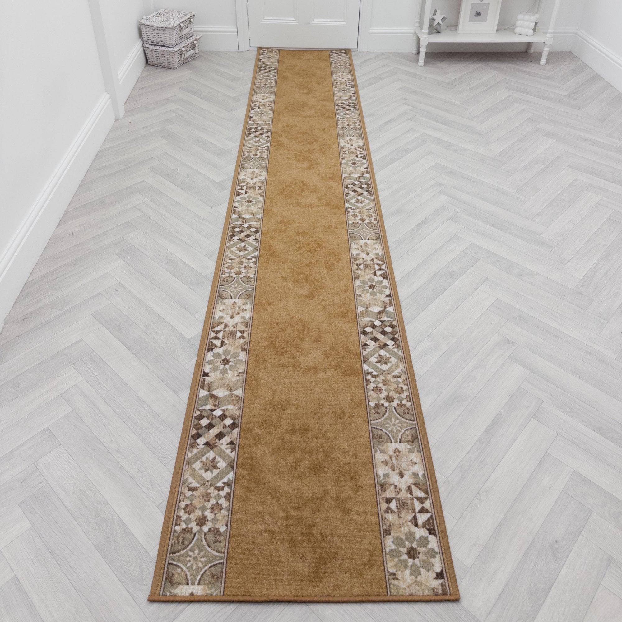 Lark Manor Murcia Beige Hallway Runner Rug – Hardwearing, Non-Slip ...