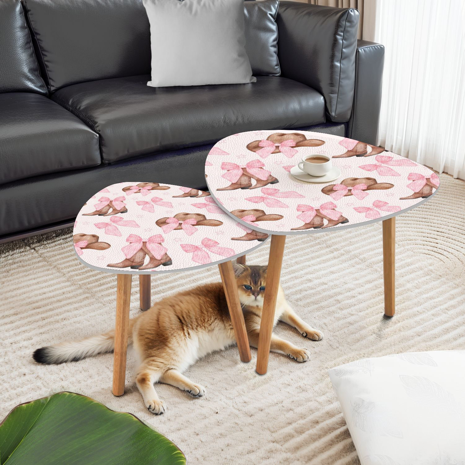 George Oliver Triangle Nesting Coffee Table Set of 2 Coquette Cowgirl ...