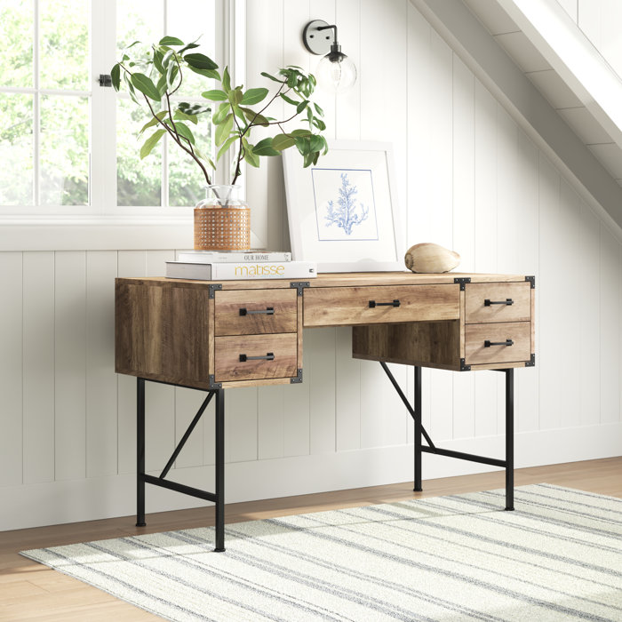 Millwood Pines Dazile Metal Base Writing Desk & Reviews | Wayfair