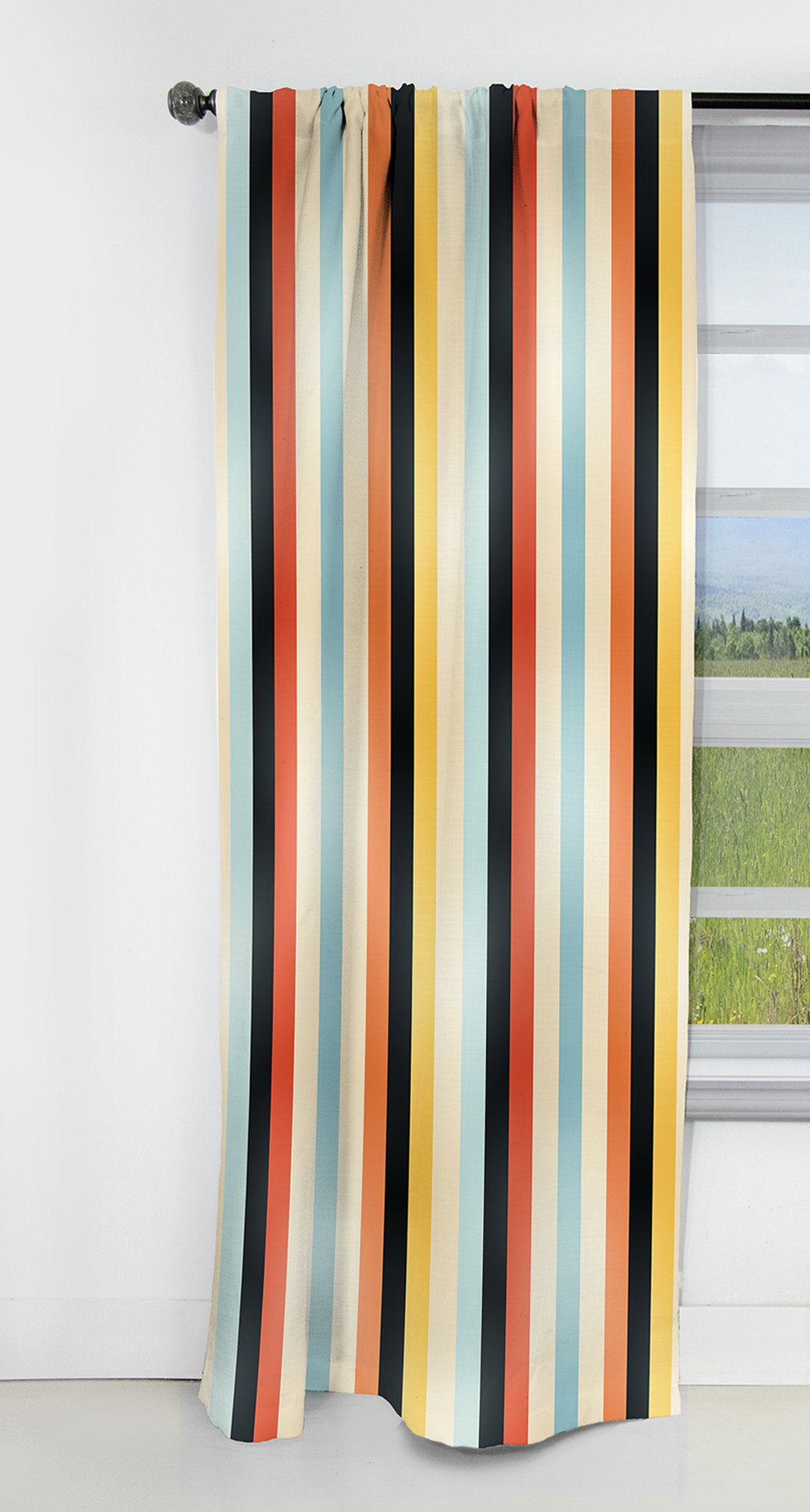 Design Art Retro Revival Striped Pattern II - Stripped Curtain ...