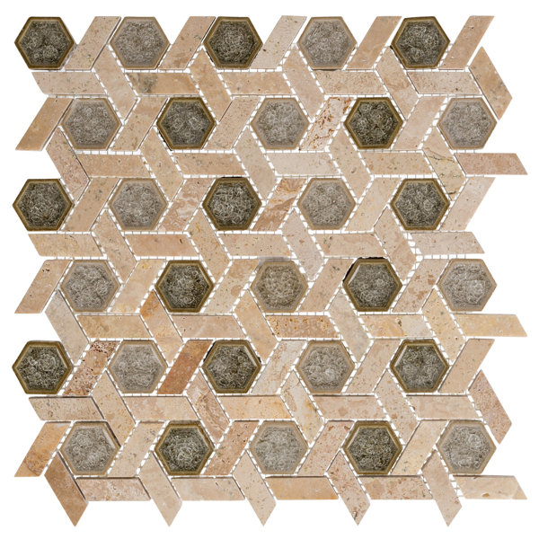 Andova Exploration Israel Hexagon Natural Stone and Crackled Glass ...