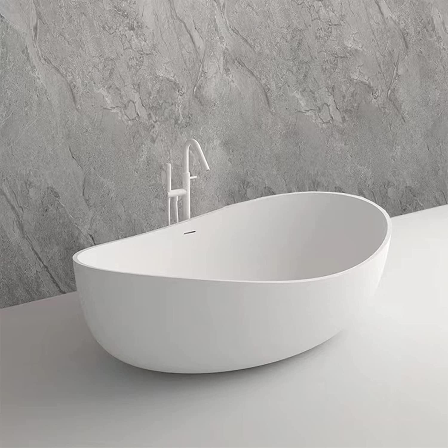 Vanity Art 63" x 37" Freestanding Soaking Stone Bathtub | Wayfair