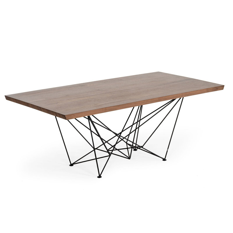 Benjara 79 Inch Dining Table, RectangularTop, Modern Black Metal Base ...