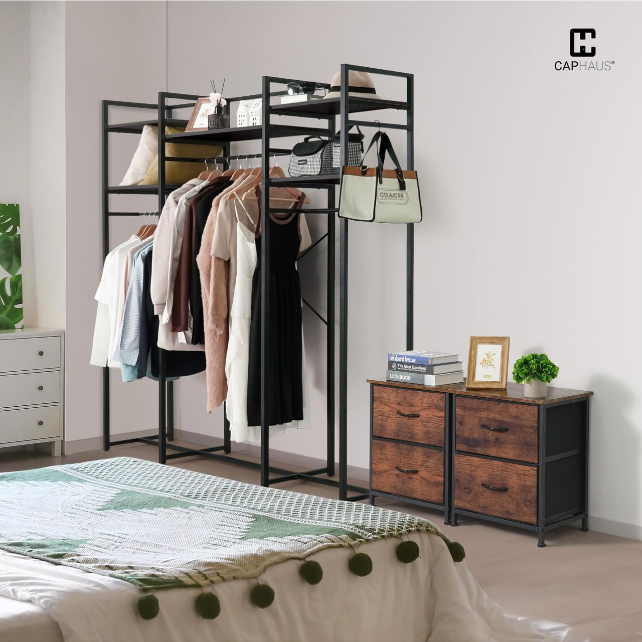 Ophelia & Co. Set of 2 Drawer Storage Tower w/ 2 Fabric Bins ...