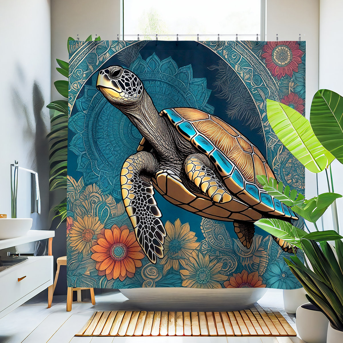ULLI HOME Bindi Shower Sea Turtle Curtain - Wayfair Canada