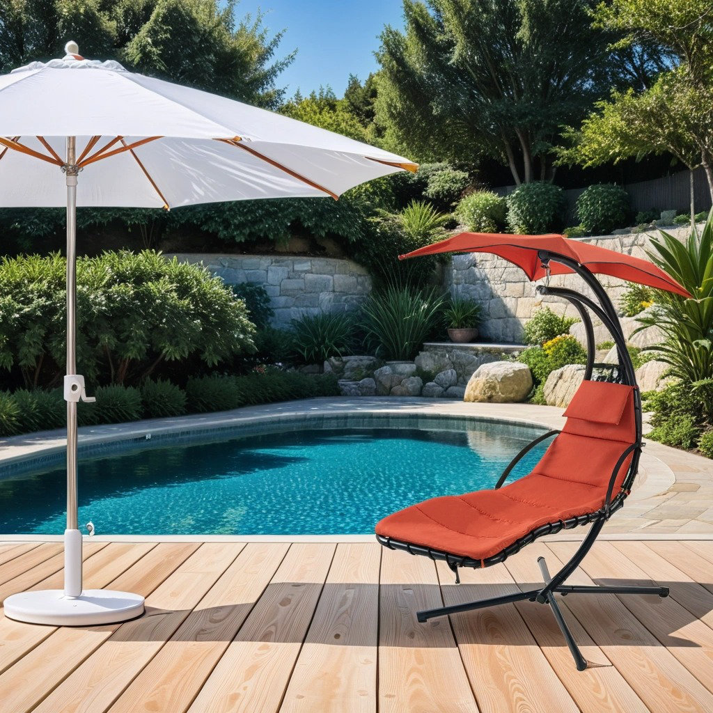 Bantam Interiors Detachable Canopy - Outdoor Hanging Chaise Lounger ...