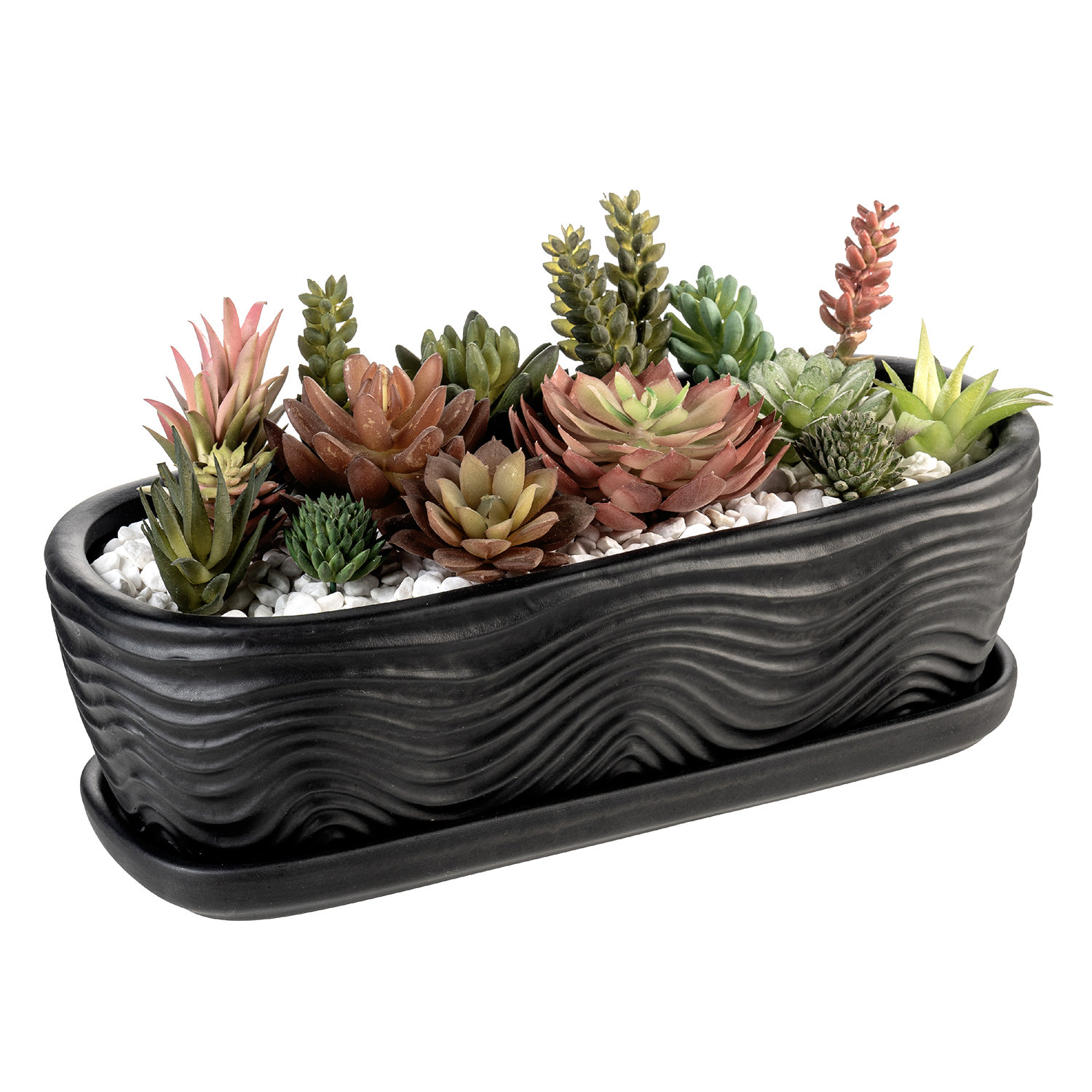 Winston Porter Indoor Matte Black Ceramic Pot Planter | Wayfair