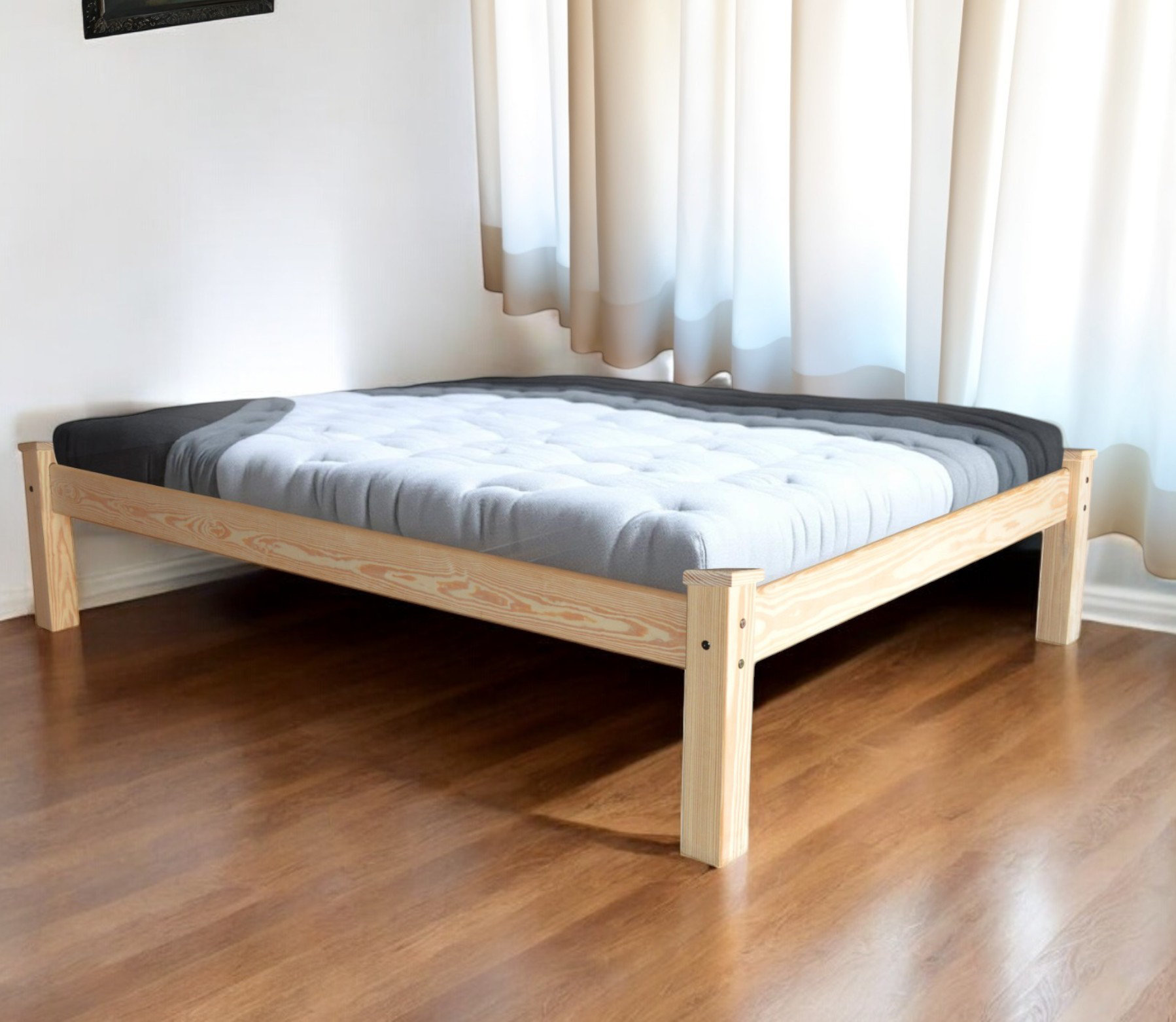 HomeRoots Natural Solid Wood Full Bed Frame - Wayfair Canada