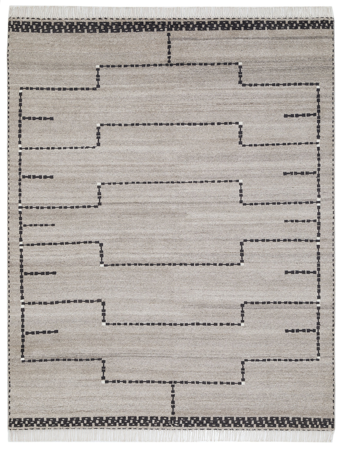 Sana Rug: Decorator Hand Knotted Rug in Natural/Black | AllModern