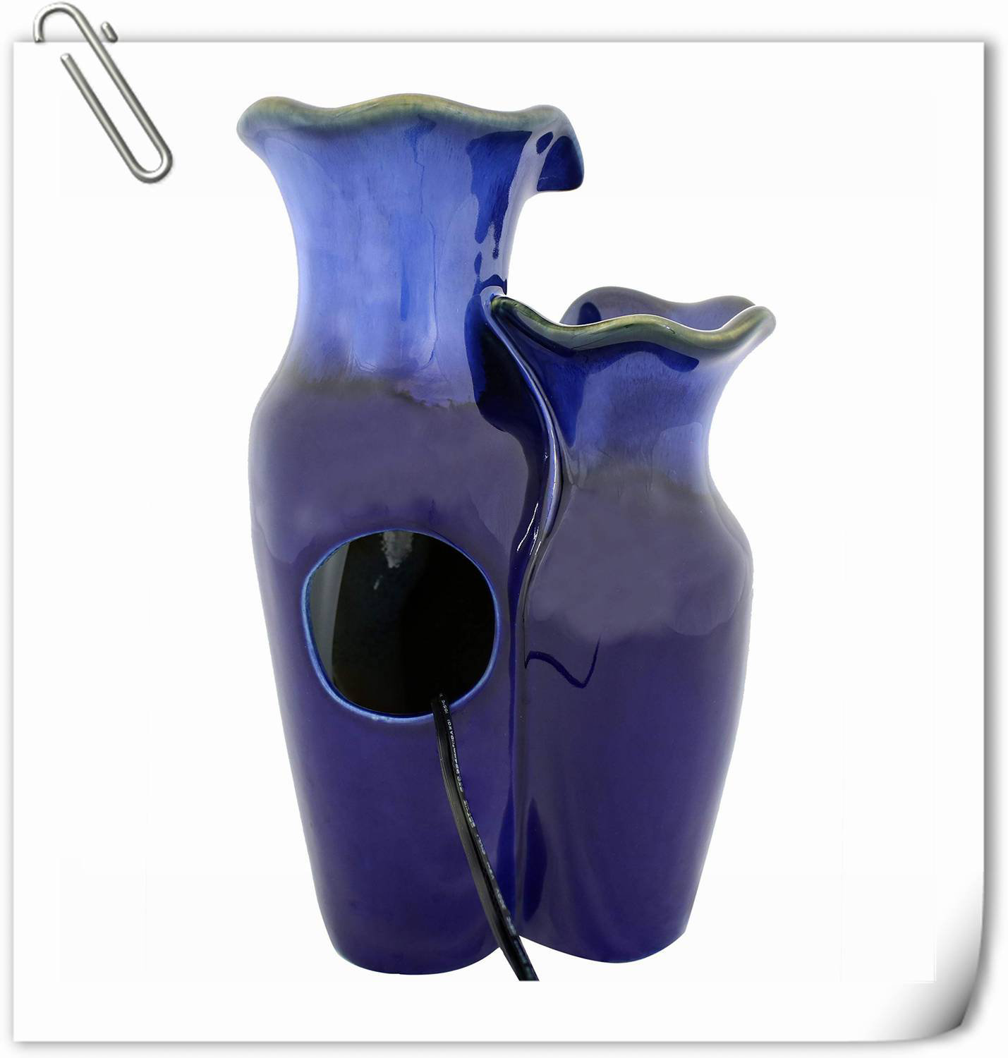 Lark Manor Glazed Pitchers 11-Inch Blue Ceramic Indoor Tabletop ...
