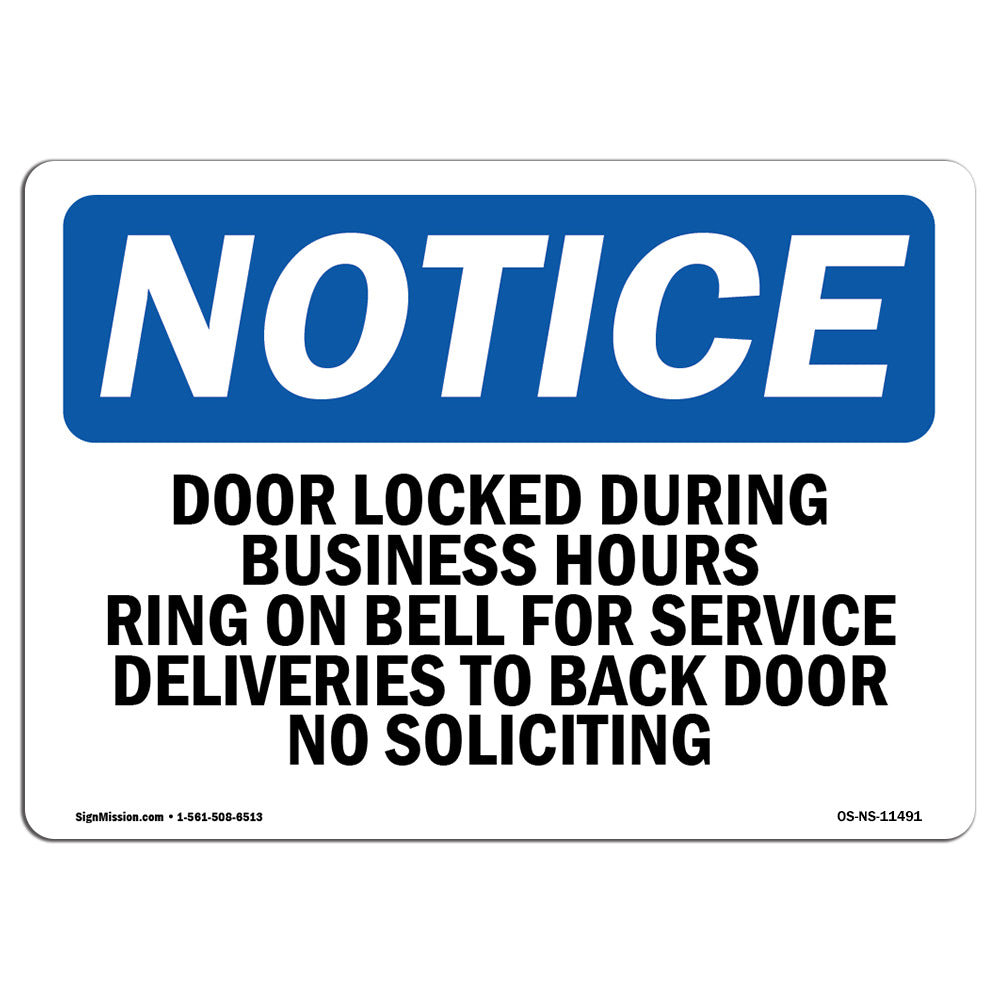 SignMission Door Locked During Business Hours Ring Bell Sign | Wayfair
