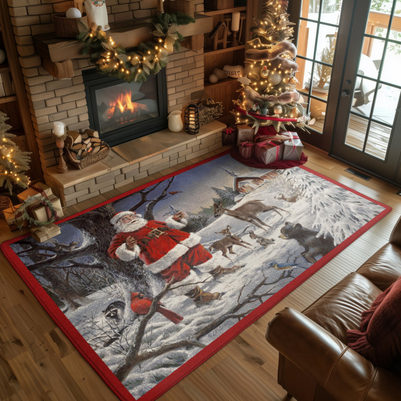 The Holiday Aisle® North Burnet Christmas Service Area Rug & Reviews ...