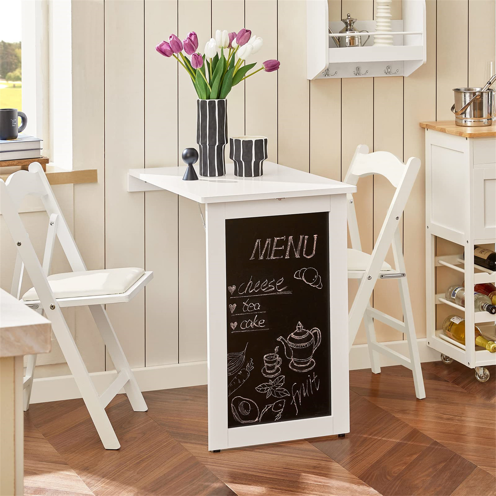 17 Stories Wall-Mounted Drop-Leaf Table Foldable Dining Table Desk ...