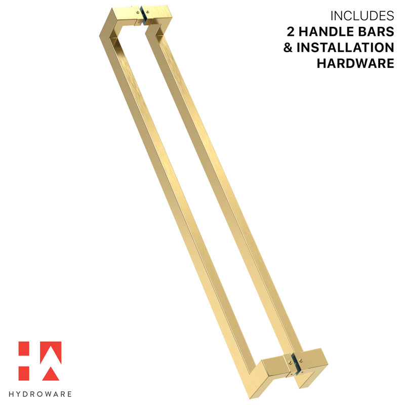 HYDROWARE Brushed Gold Pull/Push Door Handle Bar - Modern Contemporary ...