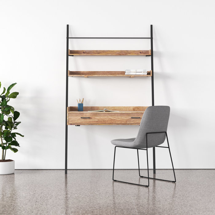 AllModern Innes Solid Wood Top Metal Base Leaning / Ladder Desk ...